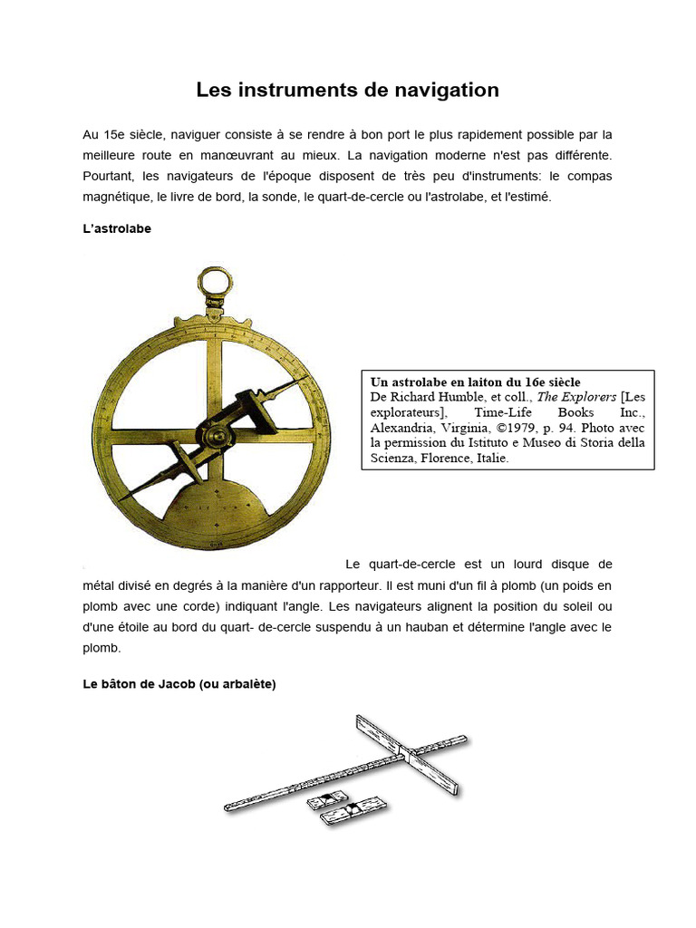 Les Instruments de Navigation 1 | PDF | Histoire