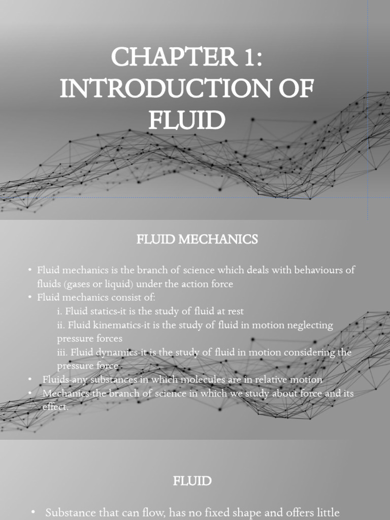 CHAPTER 1_INTRODUCTION OF FLUID | PDF | Pressure | Liquids