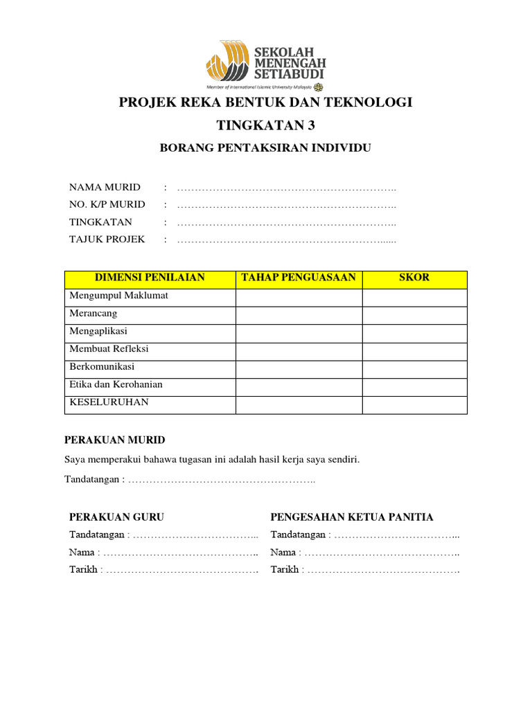 Templet Laporan Projek RBT | PDF