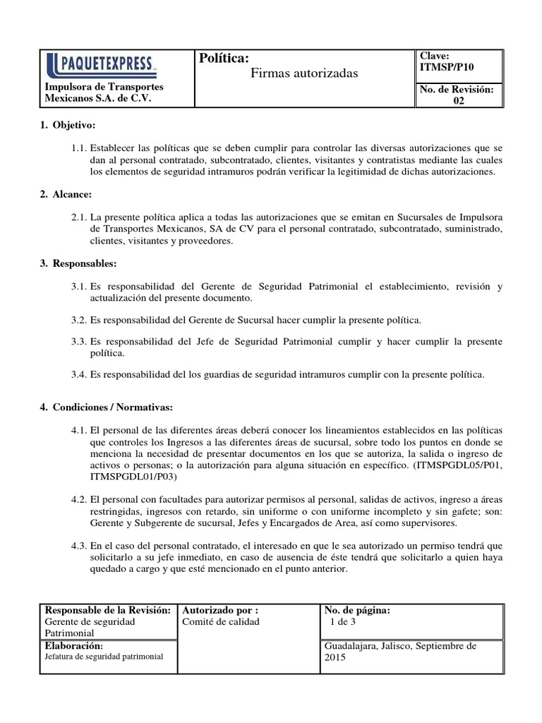 ITMSPP10 Firmas Autorizadas | PDF | Finanzas y dinero