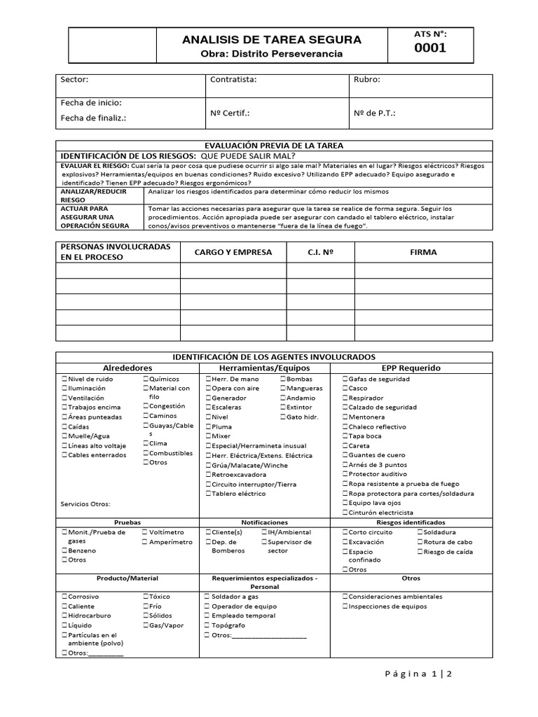 Ejemplo 2 - ANALISIS DE TAREA SEGURA | PDF