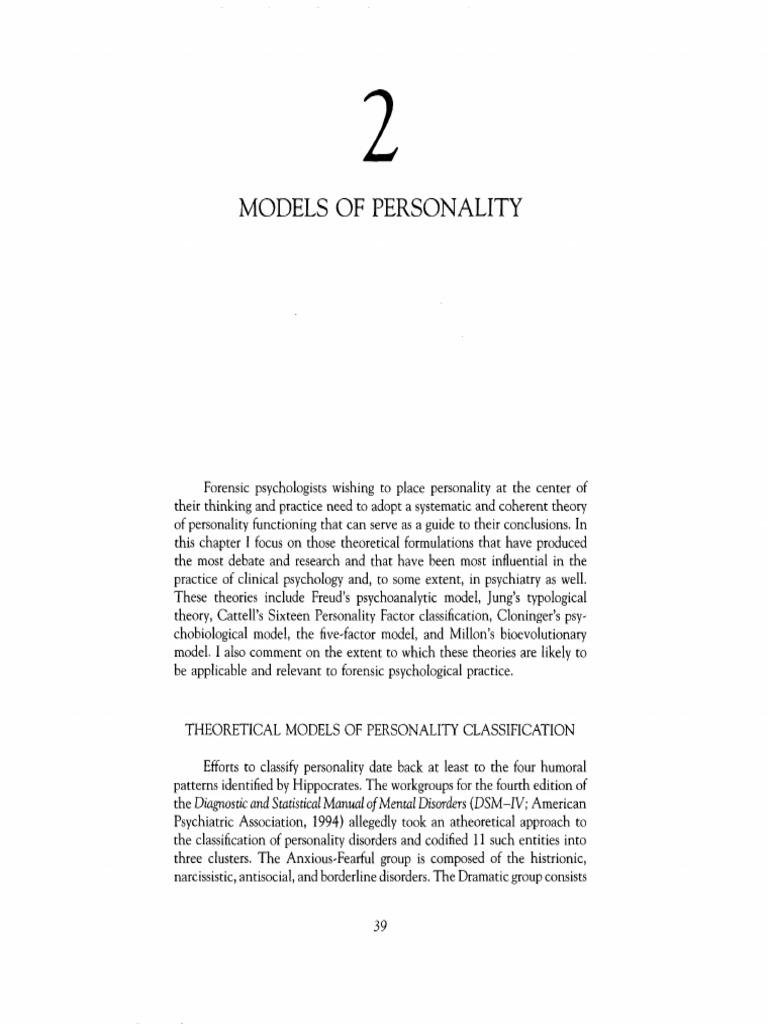 Models of Personality | PDF | Personality Type | Personality Disorder