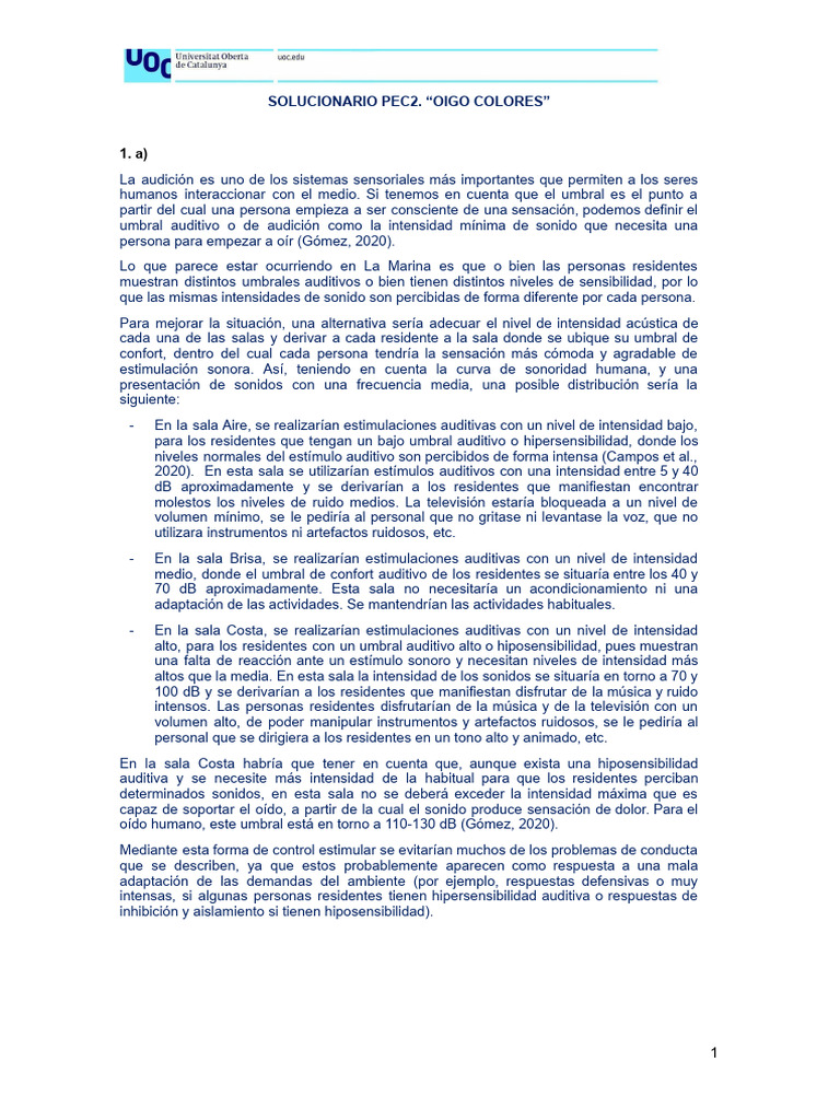 PEC2 Solucionario | PDF | Sonido | Percepción