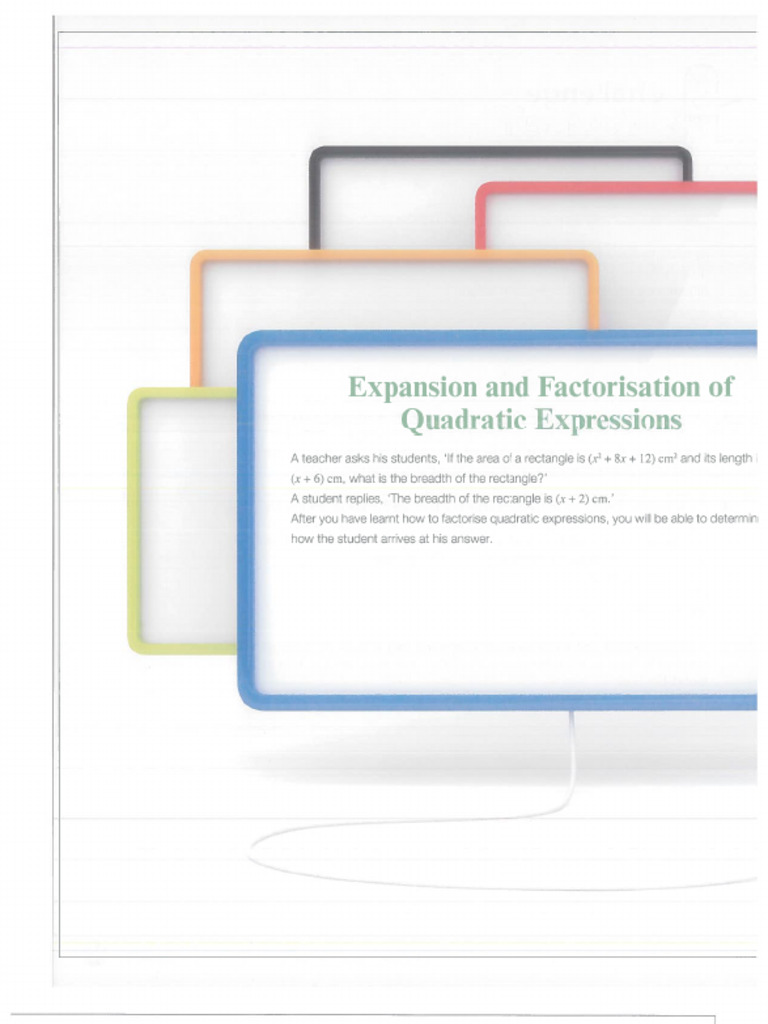Expansion and Factorisation of Quadratic Equations | PDF