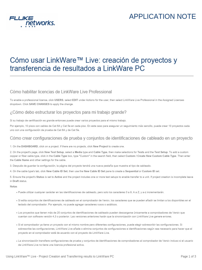 Cómo Usar LinkWare™ Live Creación de Proyectos y Transferencia de ...