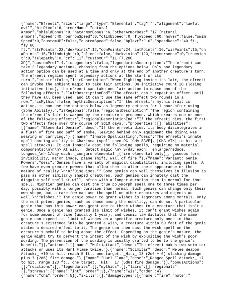 Efreeti.monster | PDF