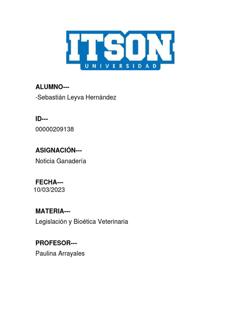 Noticia Ganadera LGES | PDF