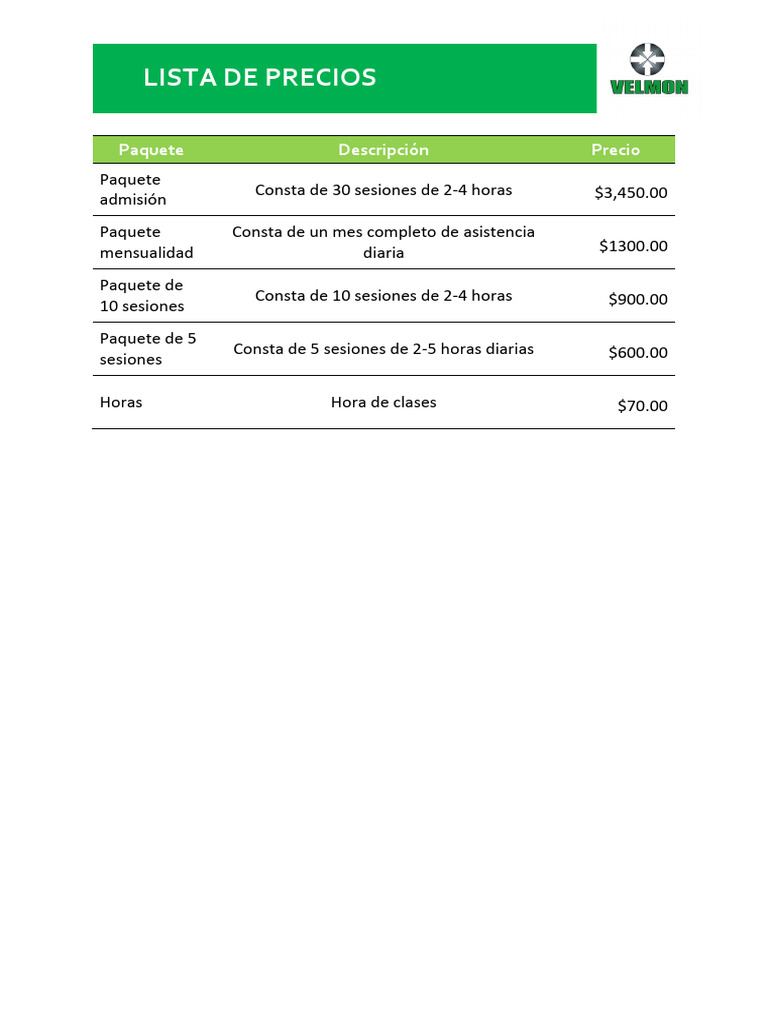 Lista de Precios | PDF