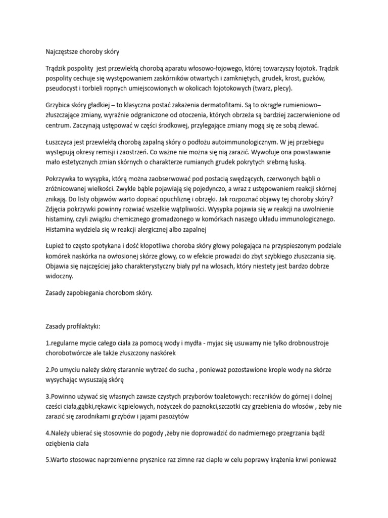 Choroby Skóry | PDF