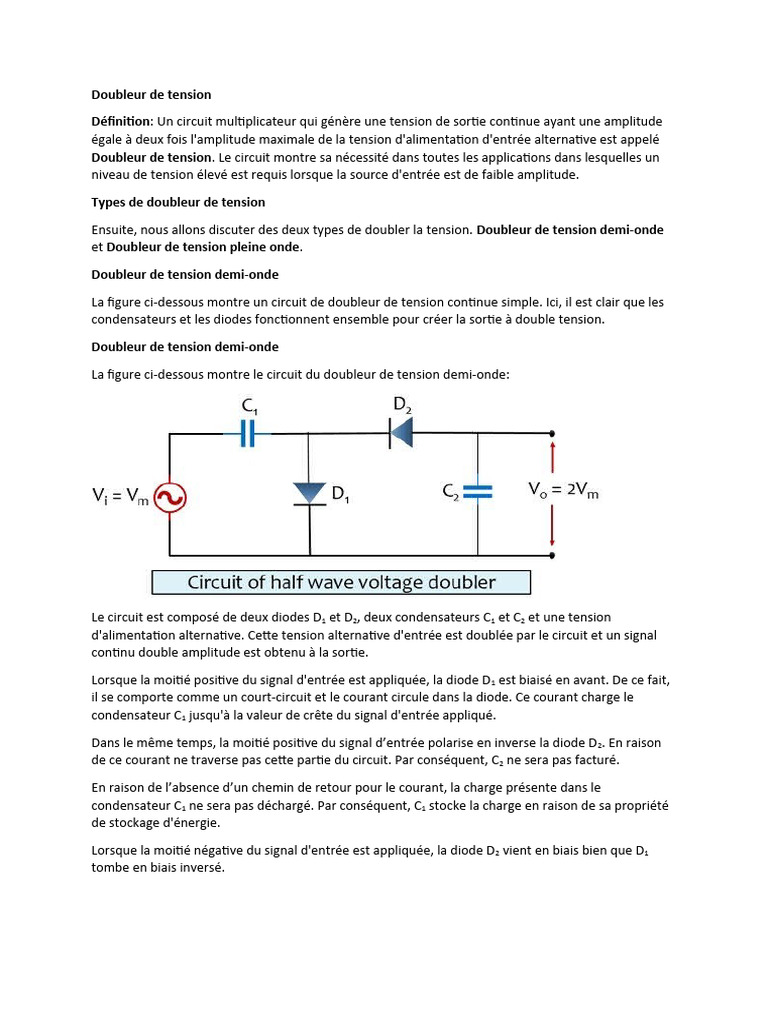 Cours 5 Doubleur de Tension | PDF