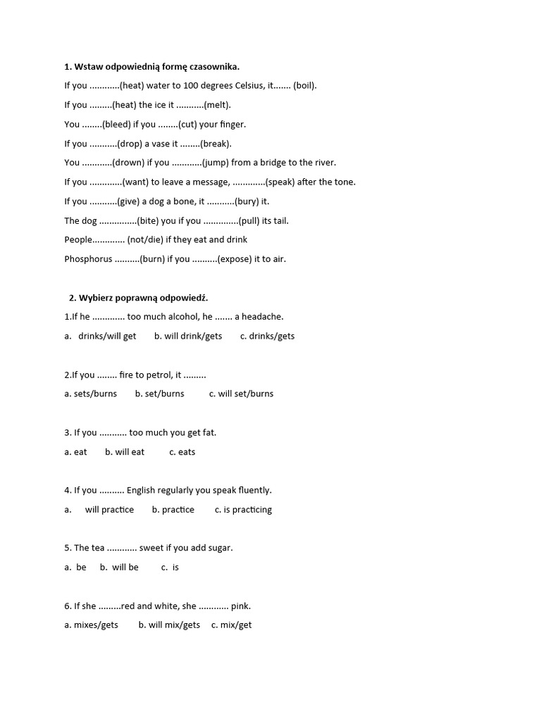 Conditionals - Exercises | PDF | Art