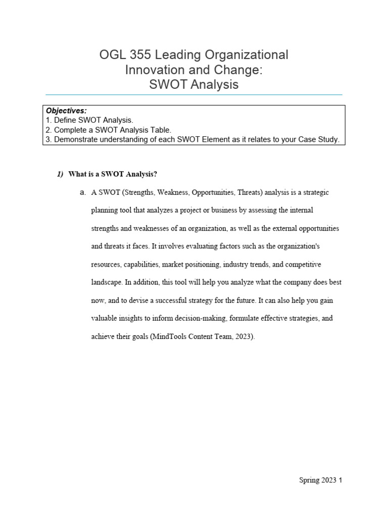 Module 3 Swot Analysis Worksheet - Team Rev Masterminds | PDF | Swot ...