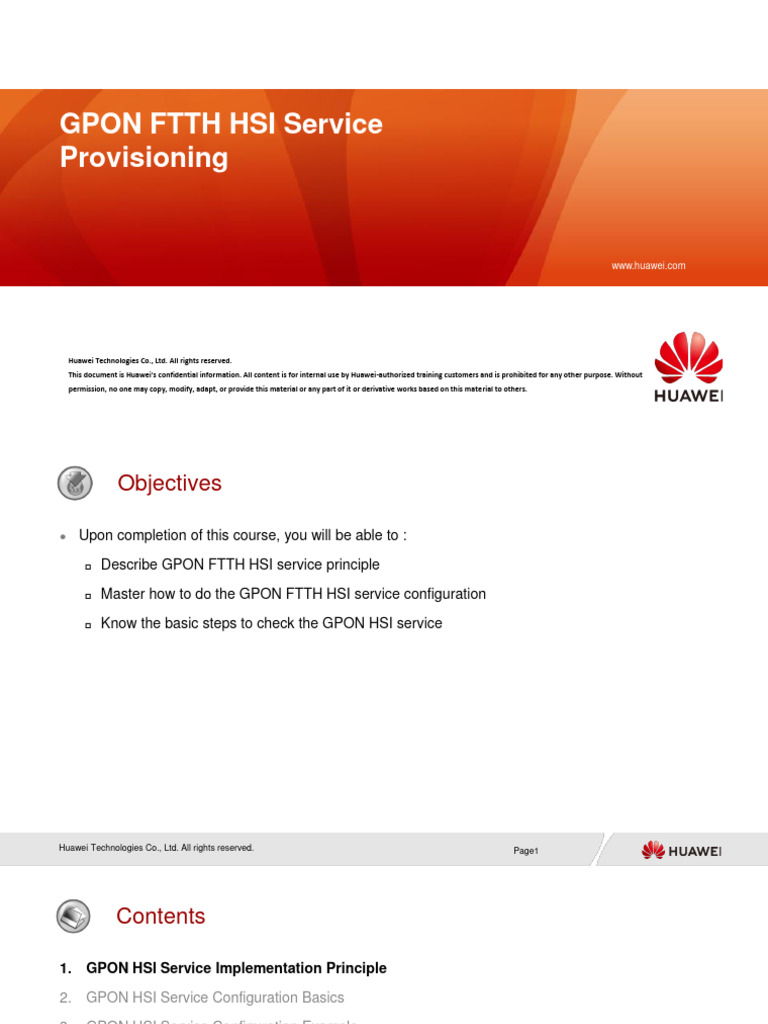 2 GPON FTTH HSI Service Provisioning (MA5800) | PDF
