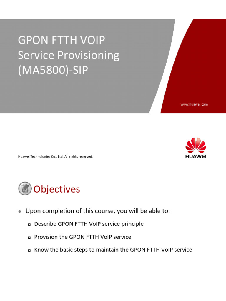 3 GPON FTTH VoIP Service Provisioning (MA5800) - SIP | PDF | Session Initiation Protocol | Voice ...