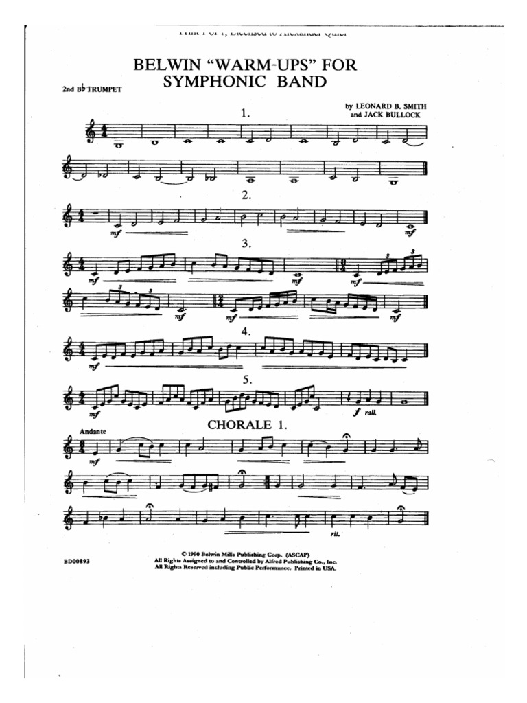 2da Trompeta Belwin Warm Ups | PDF