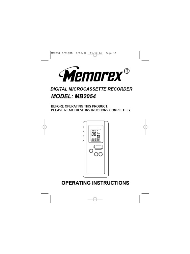Memorex MB2054 | PDF