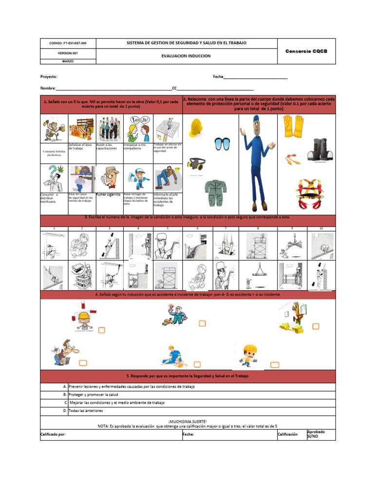 FT-EVI-SST Examen Inducción | PDF FT-EVI-SST Examen Inducción | PDF