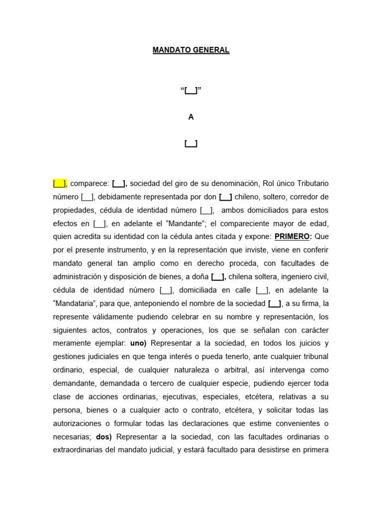 Modelo Mandato General | PDF