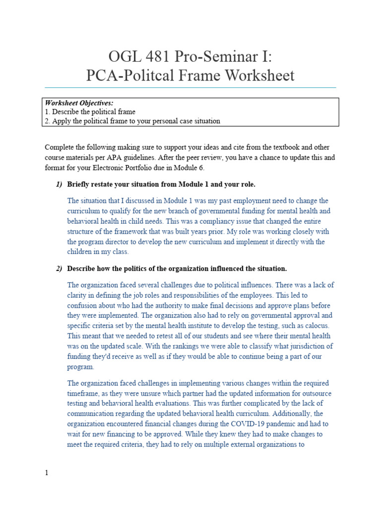 4 political frame worksheet 9 | PDF