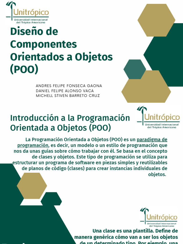 Diseño de Componentes Poo | PDF | Objeto (informática) | Programación ...