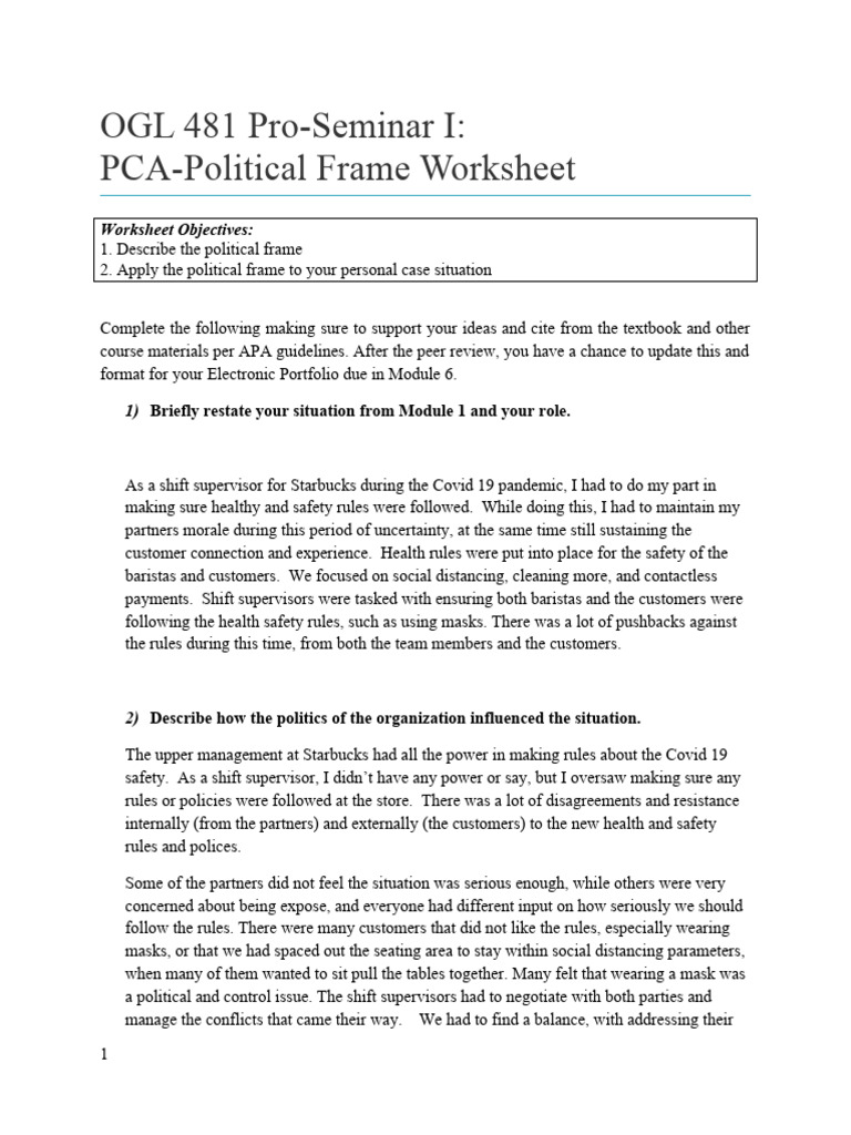 4 Political Frame Worksheet 1 | PDF