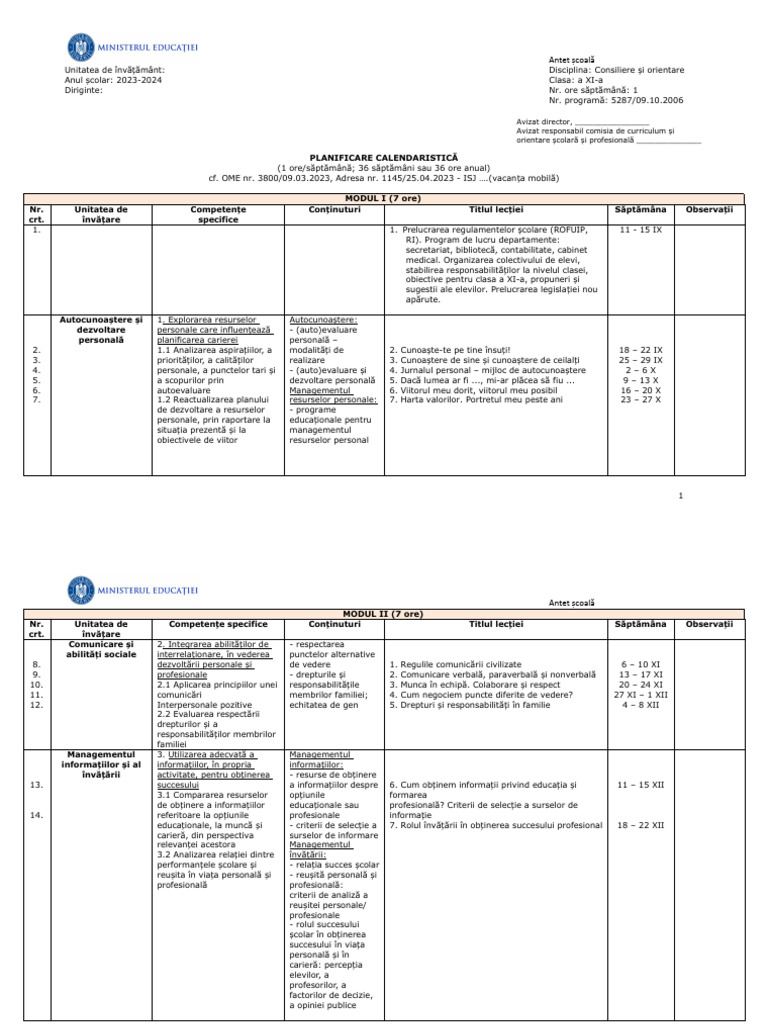 planificare_xi_dirigentie_module | PDF