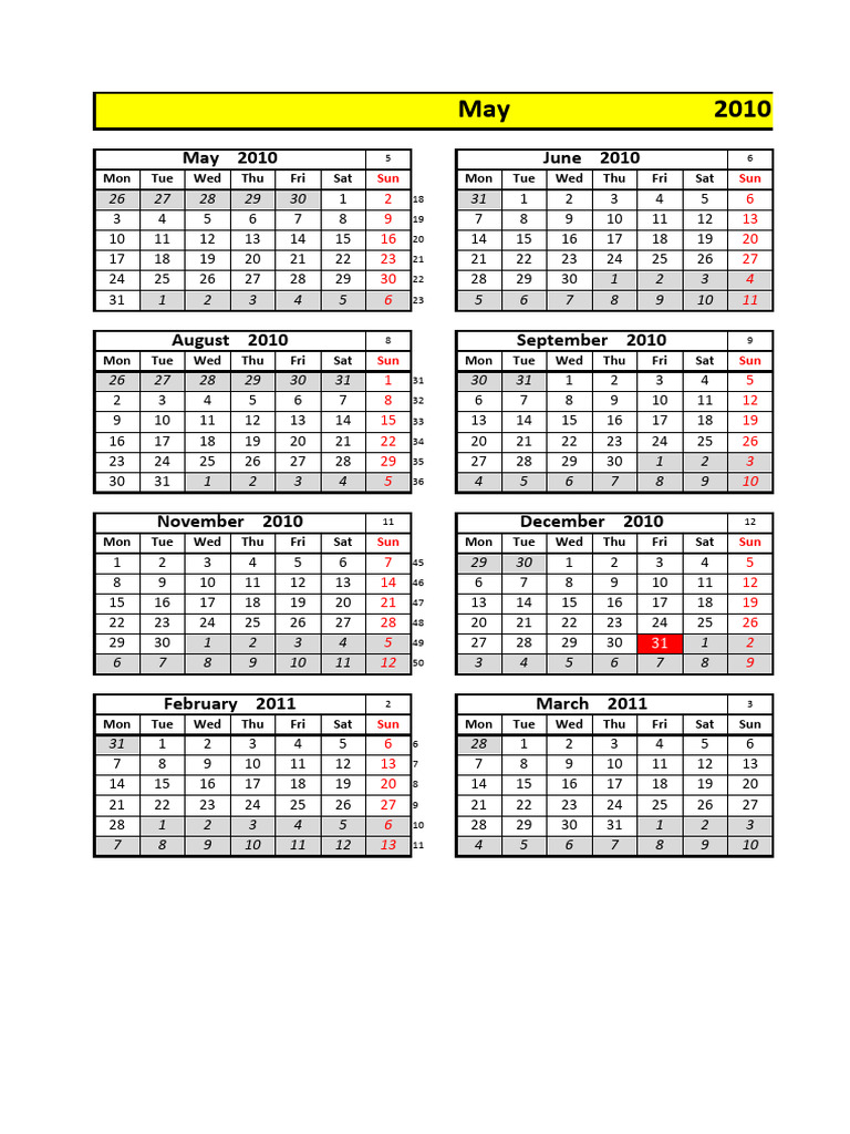 Calendario Perpetuo Con Fechas Programables | PDF