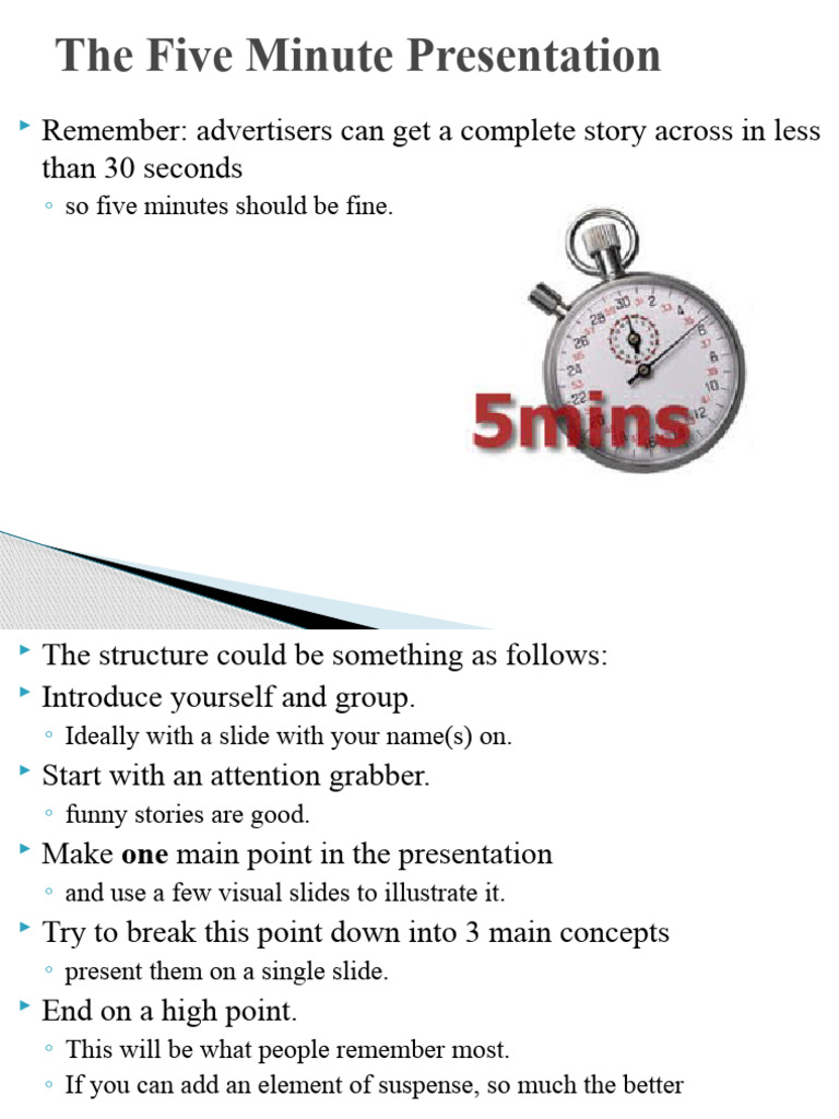 The Five Minute Presentation | PDF