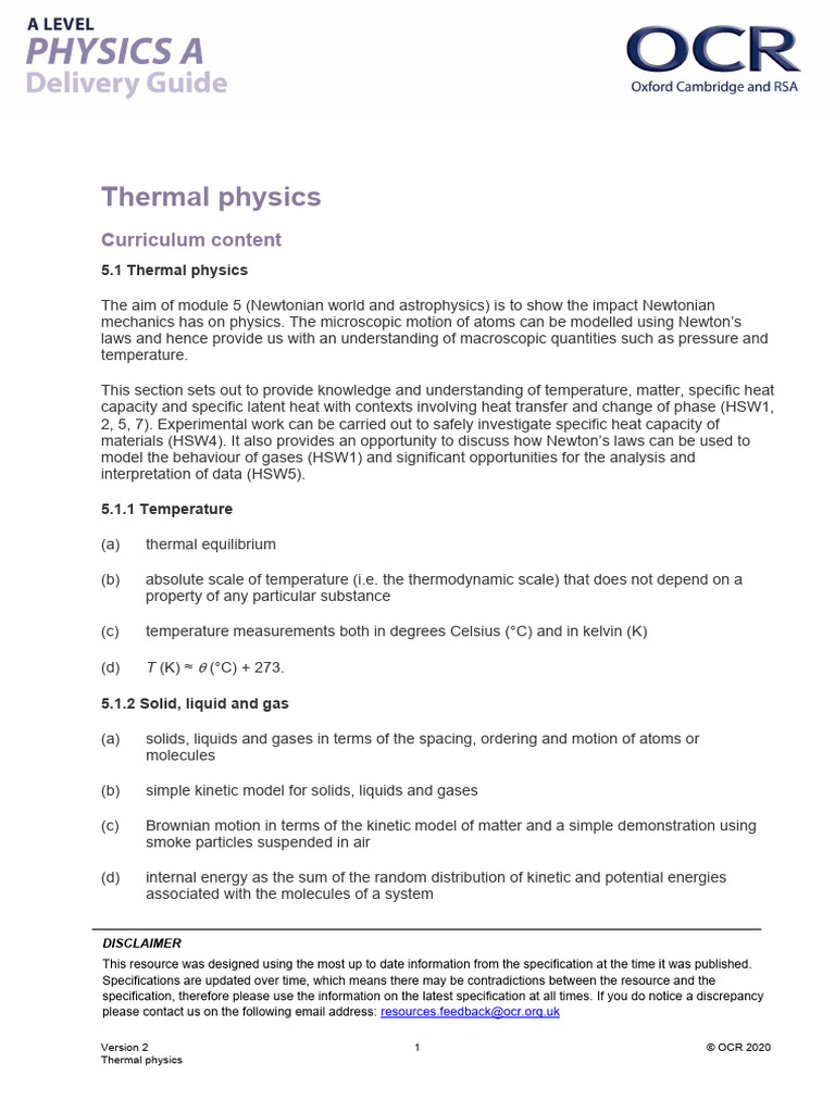 Thermal Physics | PDF