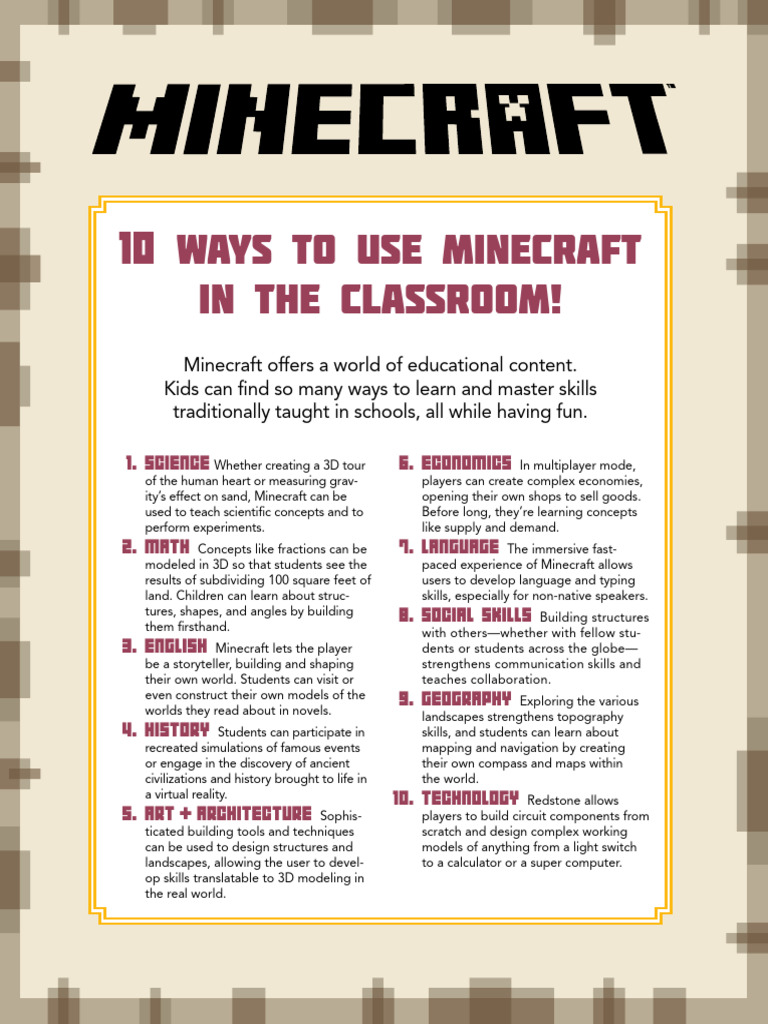 Minecraft One Sheet | PDF