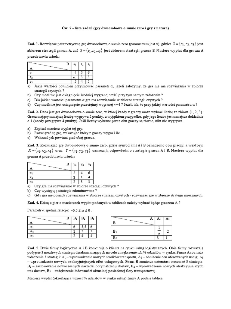 c13-c14 Gry Decyzyjne | PDF