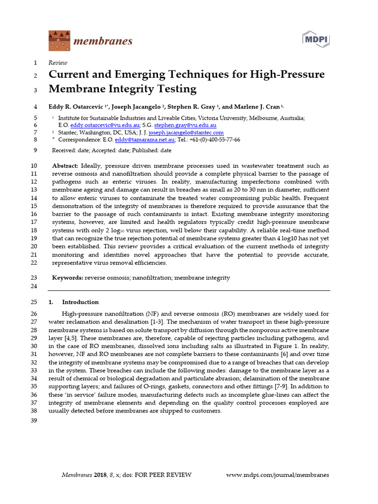Membrane Integrity Review | PDF