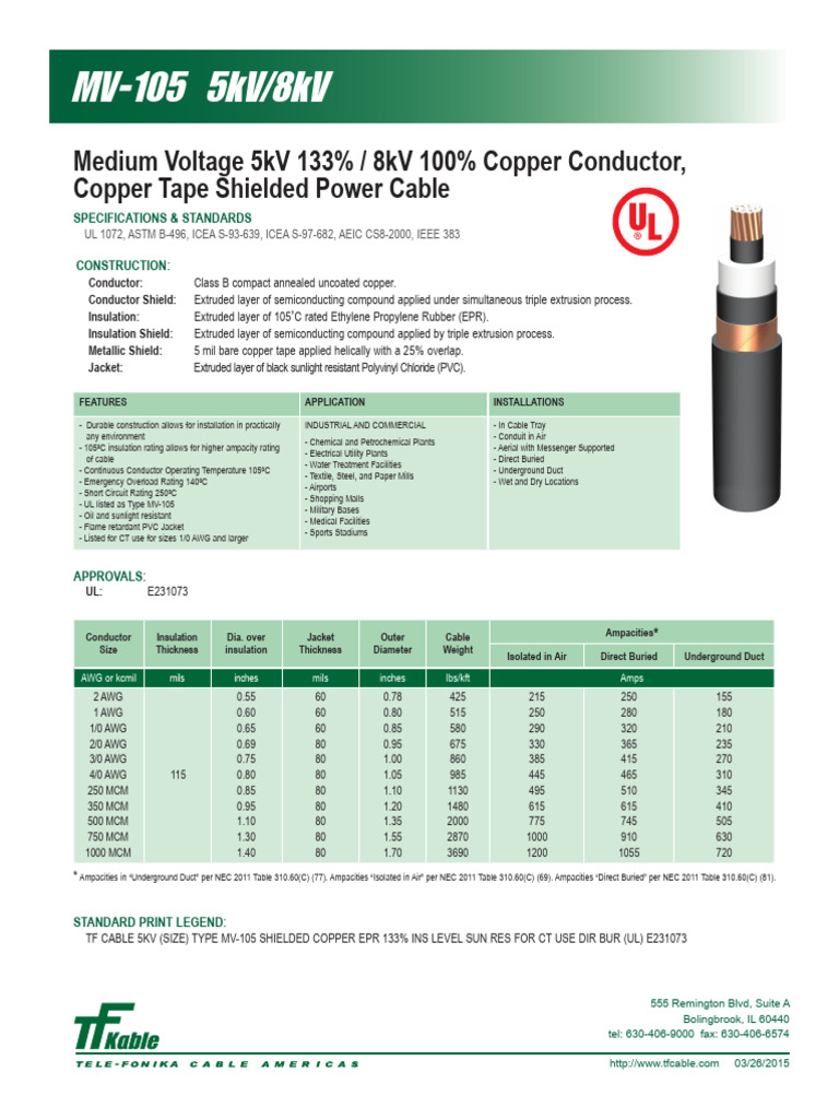 MV 105 5kV8kV Copper v1 7 26 17 | PDF