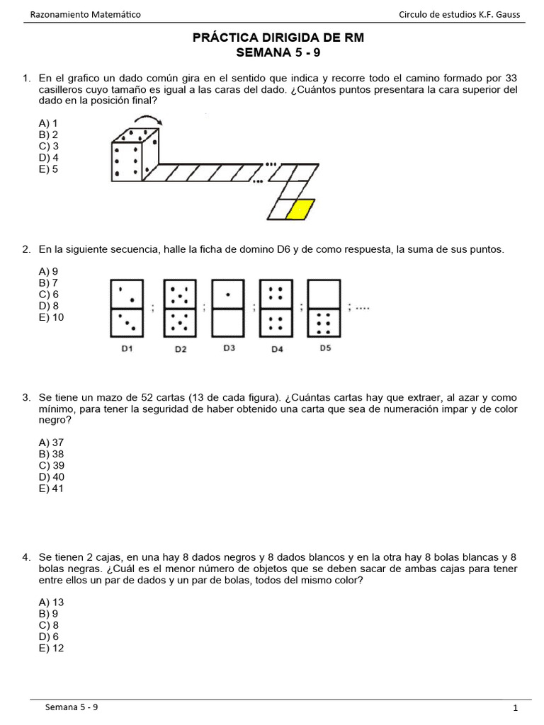 Practica dirigida RM 5-9 solu | PDF | Hora | Vino