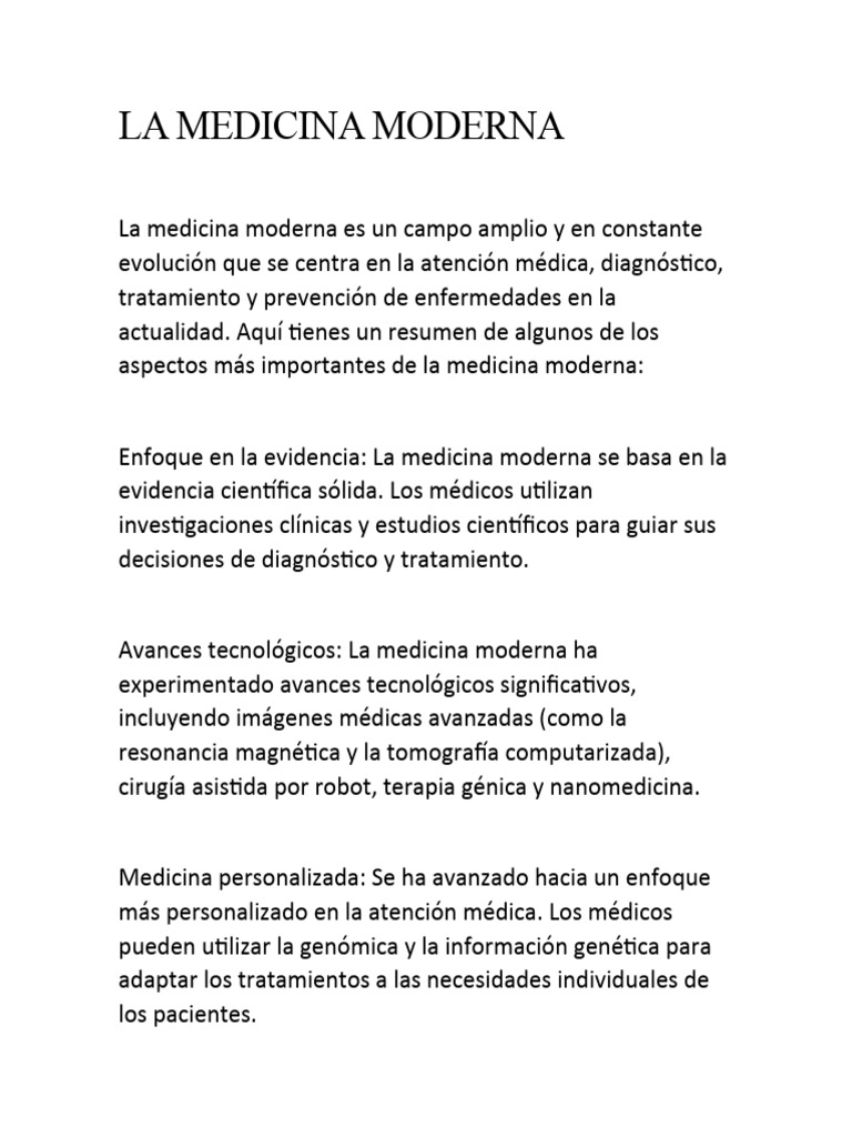La Medicina Moderna | PDF