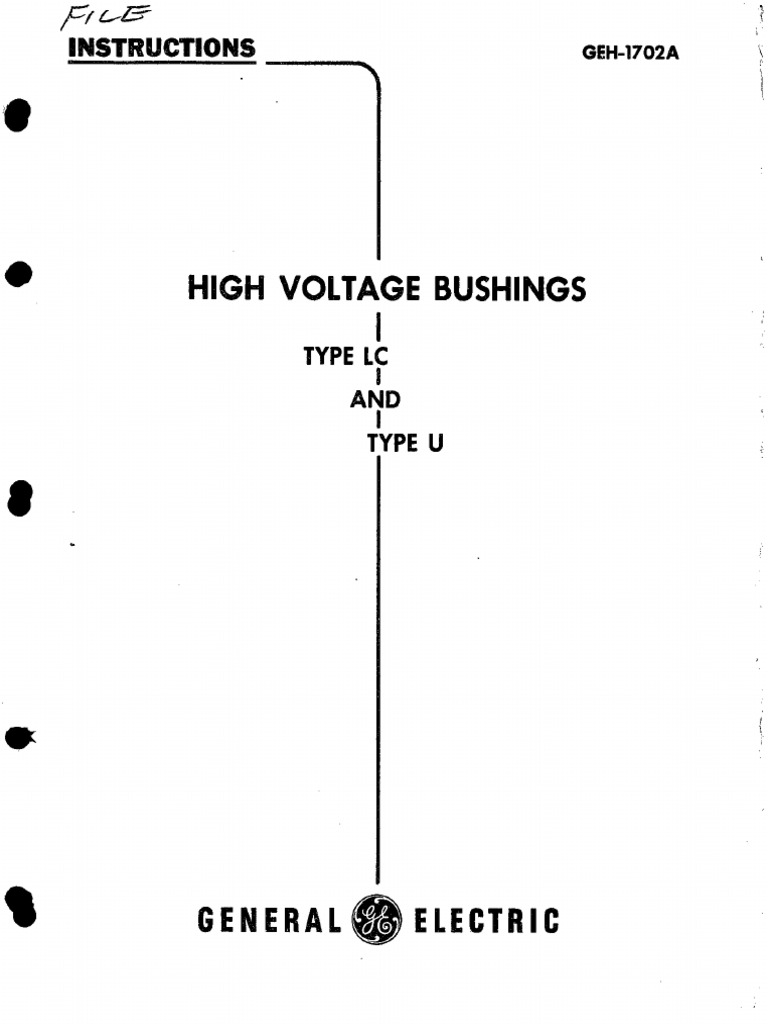 Geh-1702a Type LC, U High Voltage Bushings | PDF