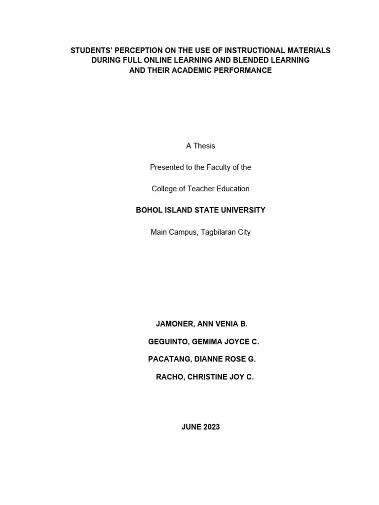 Thesis Proposal Manuscript | PDF