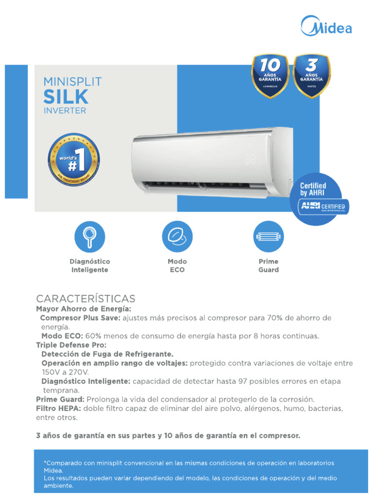 Minisplit Midea Silk Inverter | PDF