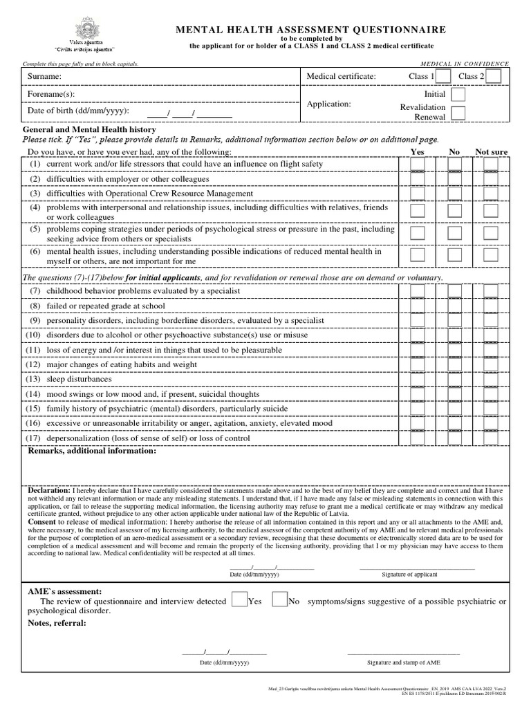 Mental Health Assessment for Pilots | PDF | Self-Improvement