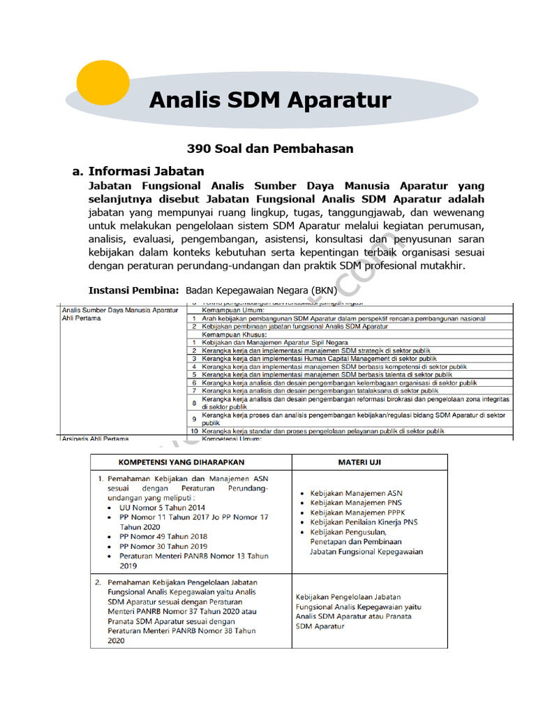 Latihan Soal Analis SDM Aparatur | PDF