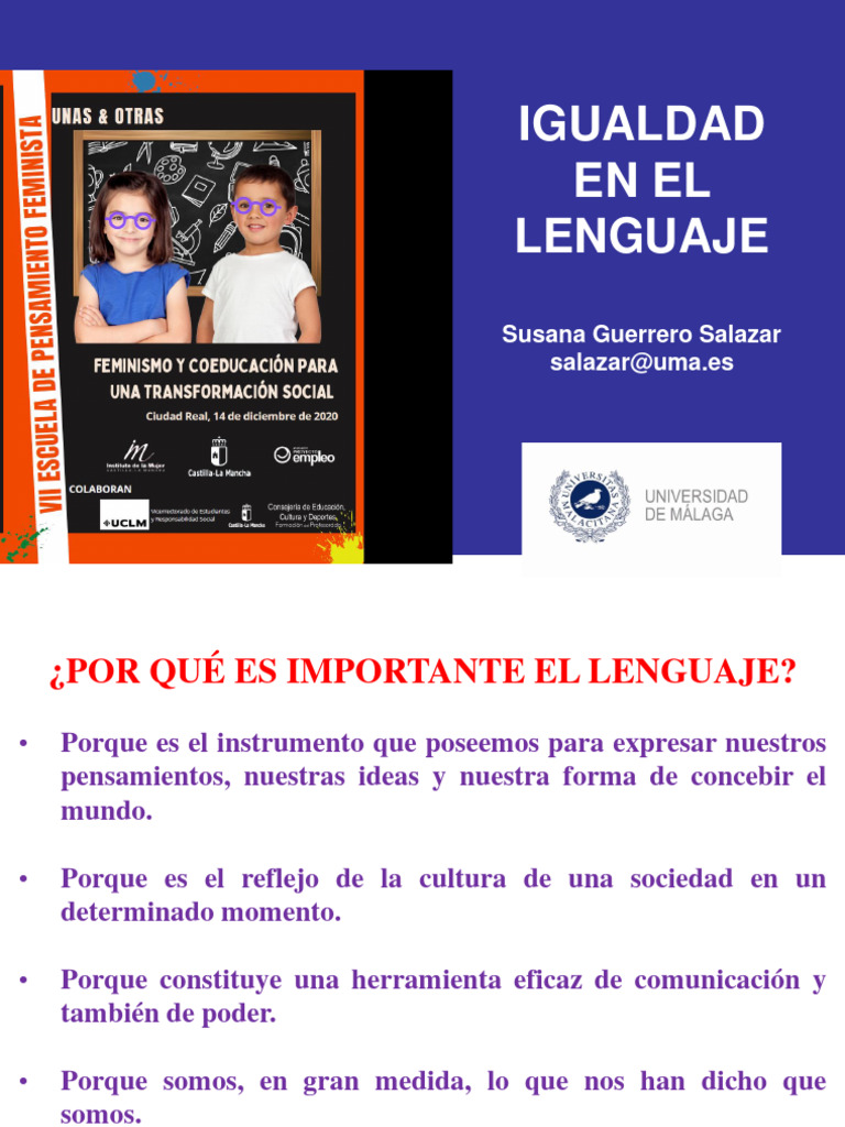 Igualdad de Género en el Lenguaje | PDF