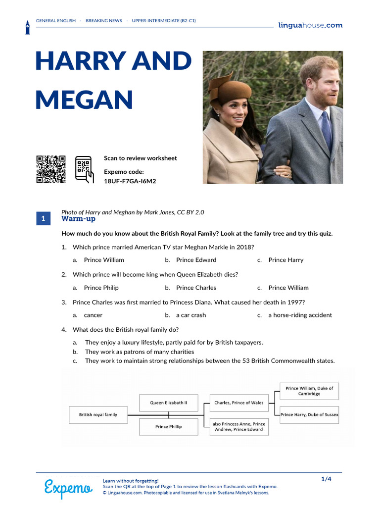 Harry and Megan British English Teacher | PDF