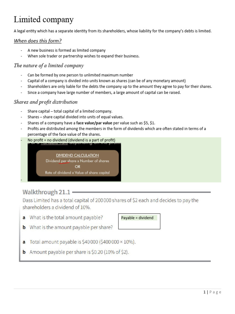 Limited Companies | PDF | Business | Finance & Money Management