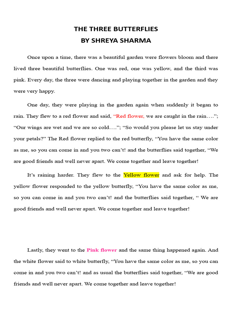 The Three Butterflies | PDF