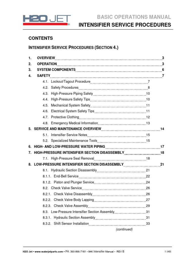 94K Intensifier Manual | PDF