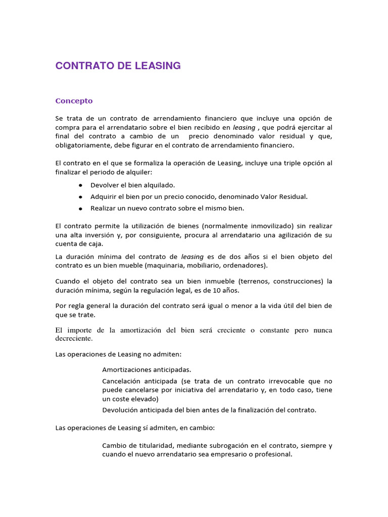 Contrato de Leasing | PDF