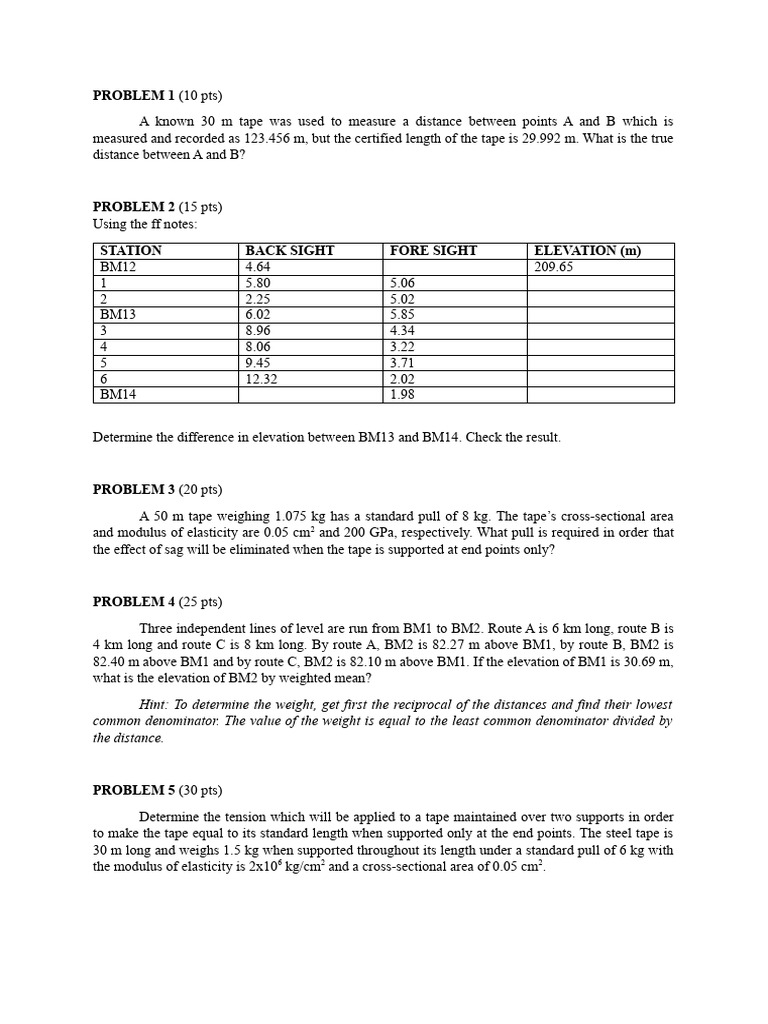 1ST Quiz in Surveying | PDF