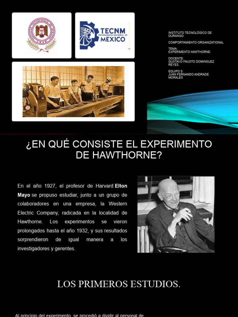 Experimento Hawthorne | PDF