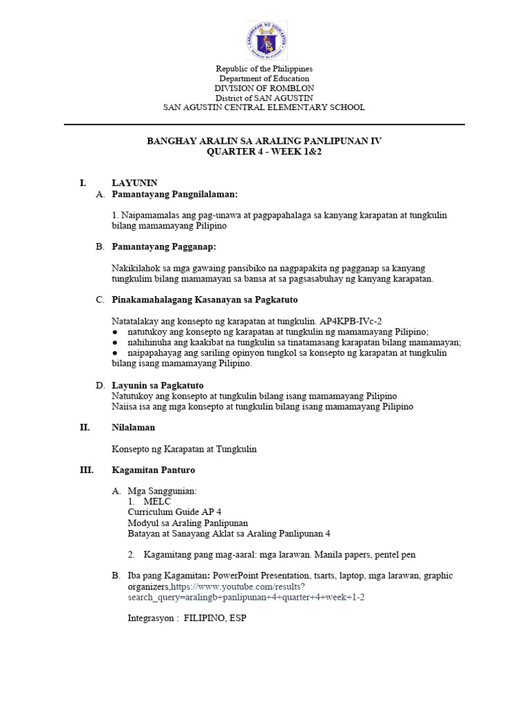 Cot-Lp-Ap-4-Tungkulin at Karapatan | PDF