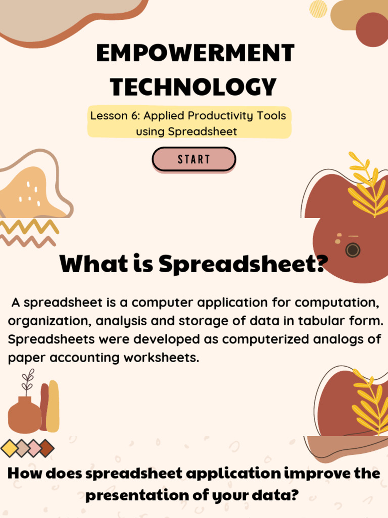 Lesson 6 Applied Productivity Tools Using Spreadsheet | PDF